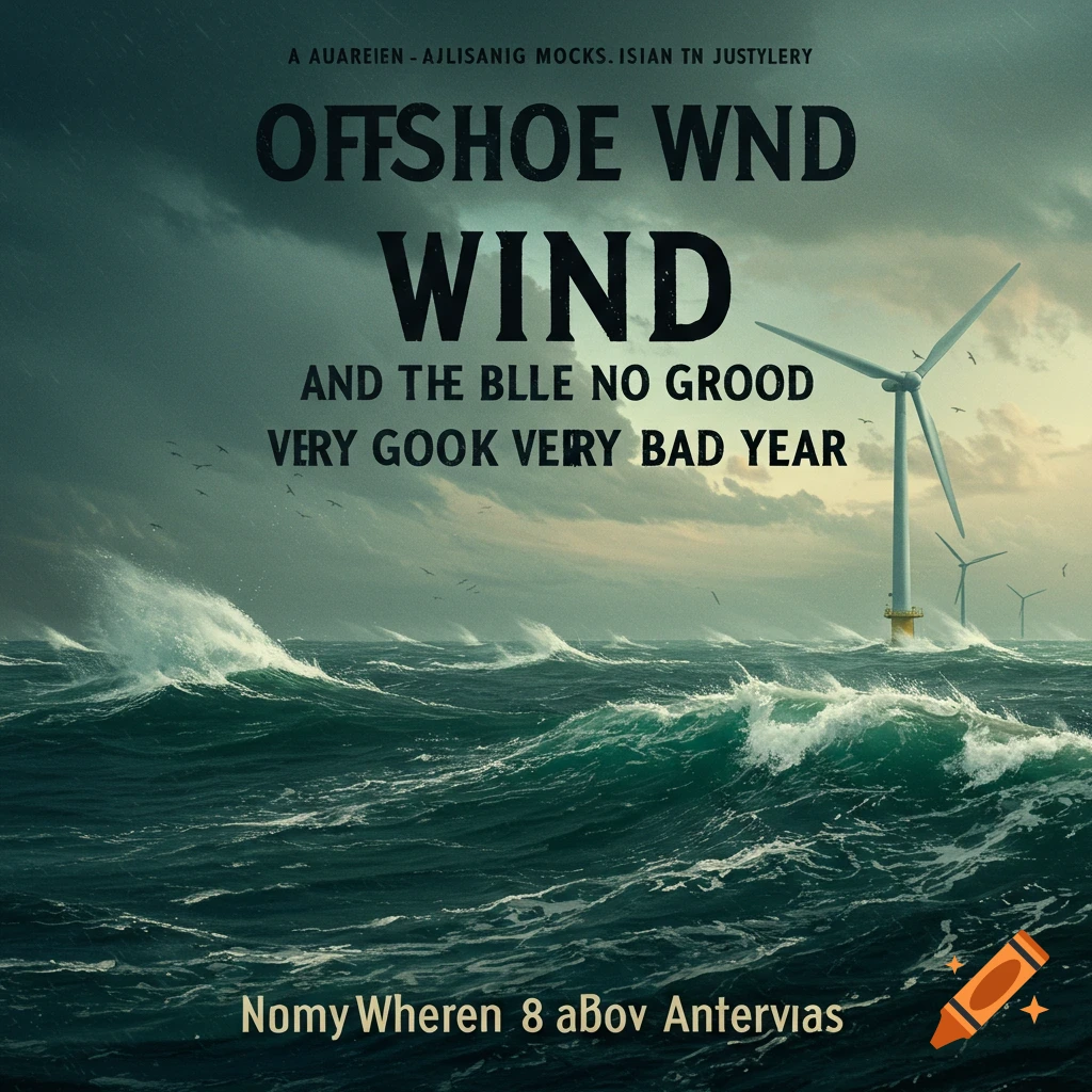 Book cover: Offshore Wind and the Horrible No Good Very Bad Year on Craiyon