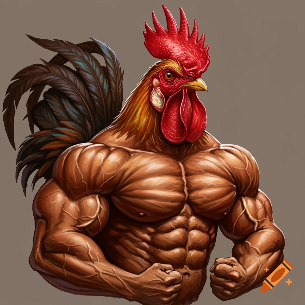 Extremely muscular cow on Craiyon