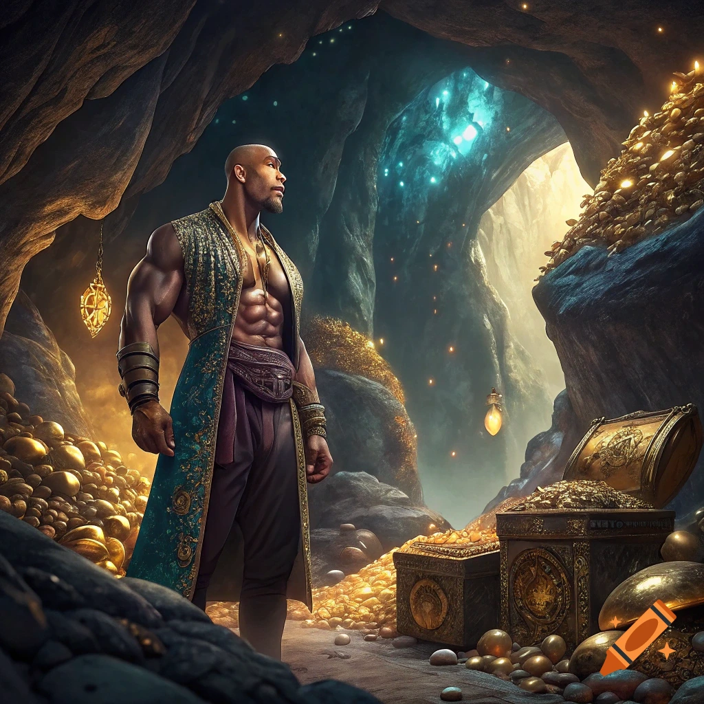 Dwayne Johnson as the Cave of Wonders from Aladdin on Craiyon