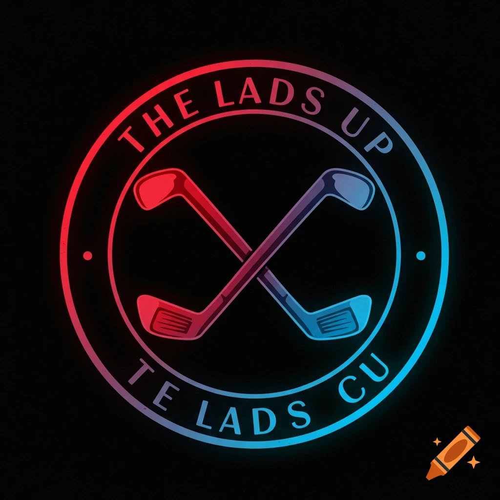 The Lads Cup circular logo for Ryder Cup based golf tournament in red ...