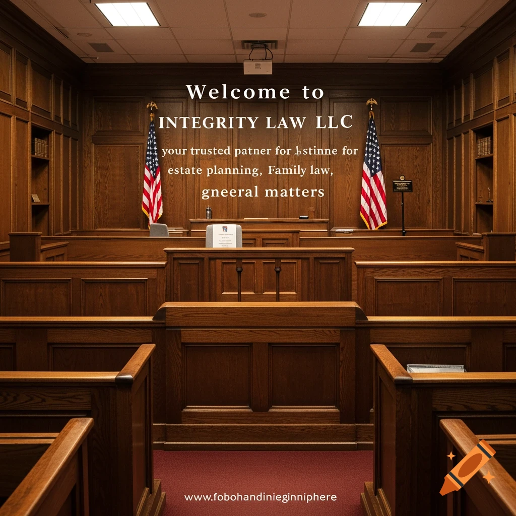 Flyer for Integrity Law LLC on Craiyon