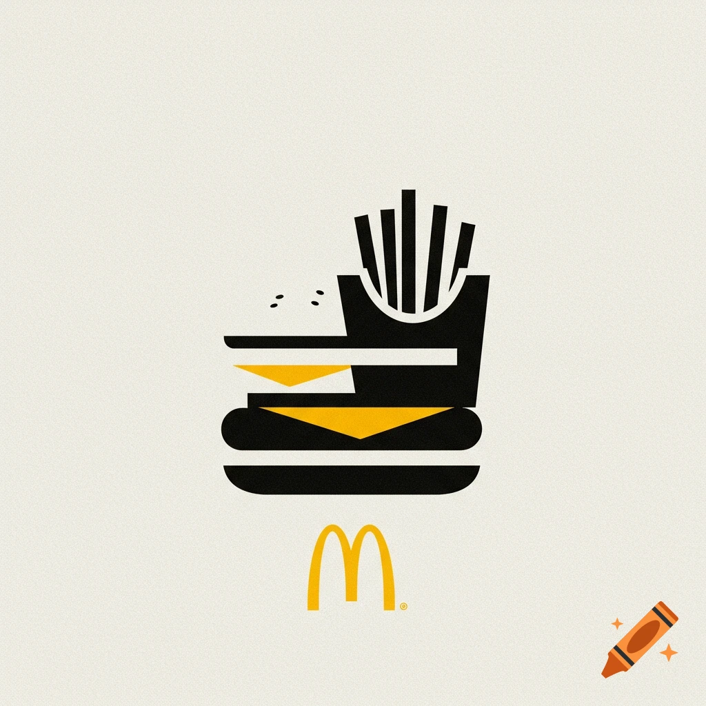 Alternative McDonald’s logo without signature colors or the M on Craiyon
