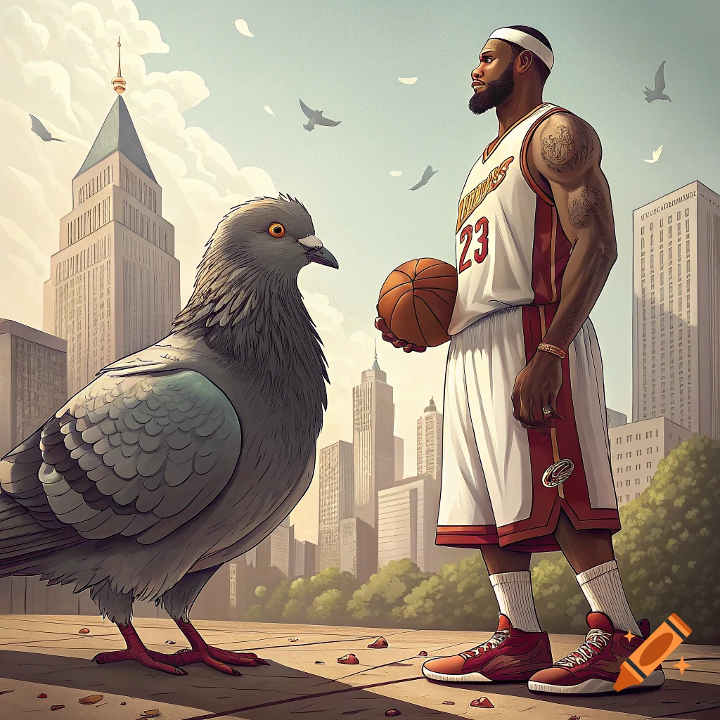 Lebron James with capybara on Craiyon