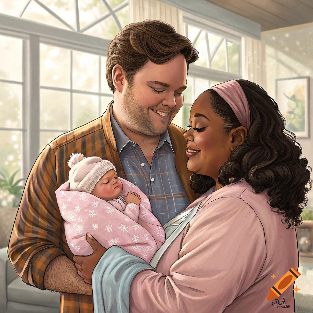 JD Vance and Lizzo holding their baby on Craiyon