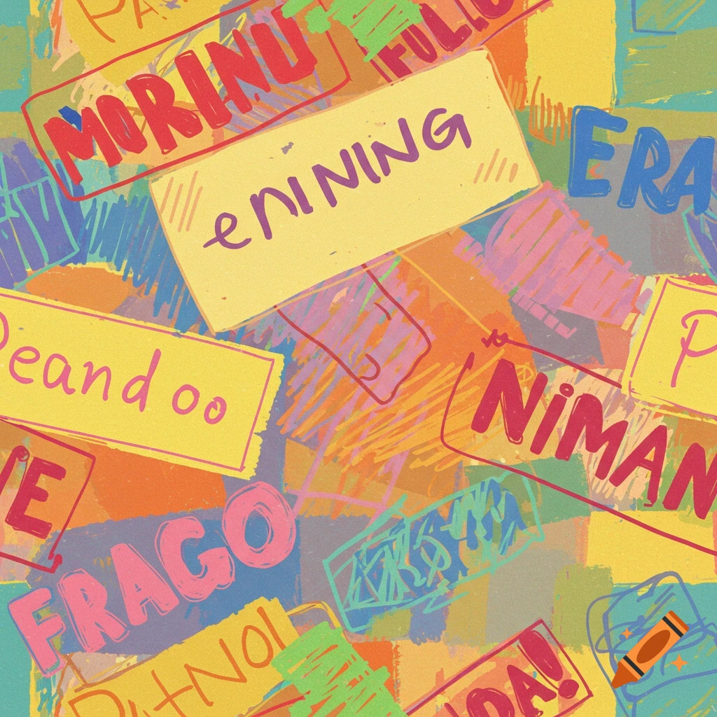 Colorful Spanish ending notes illustration on Craiyon