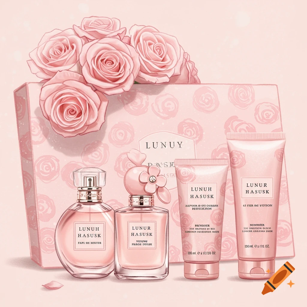 Pink gift set for women on Craiyon