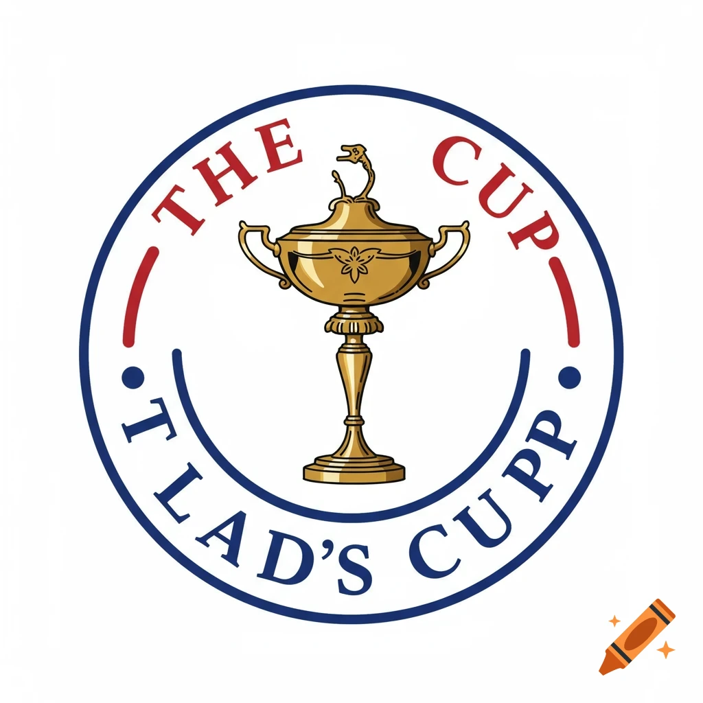 The Lads Cup circular logo for Ryder Cup based golf tournament in red ...