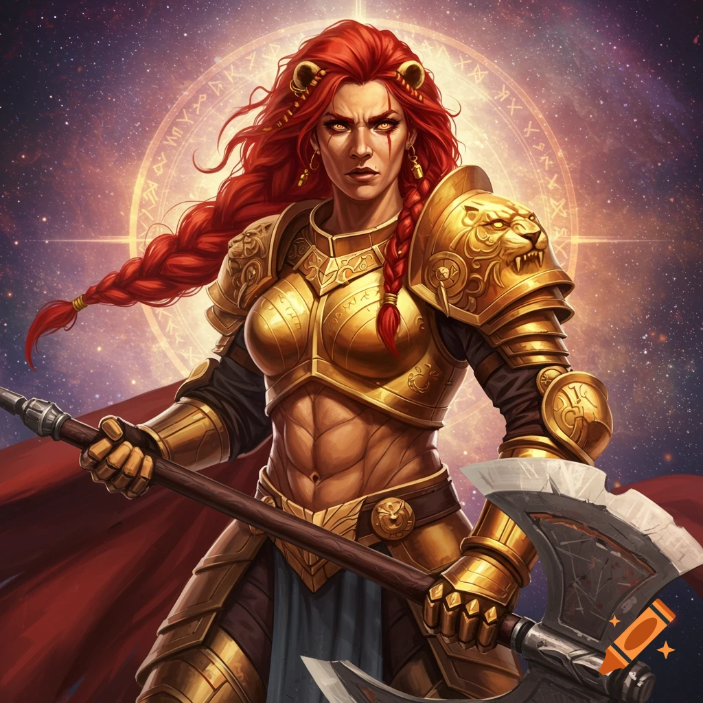 Lionheart warrior goddess on Craiyon