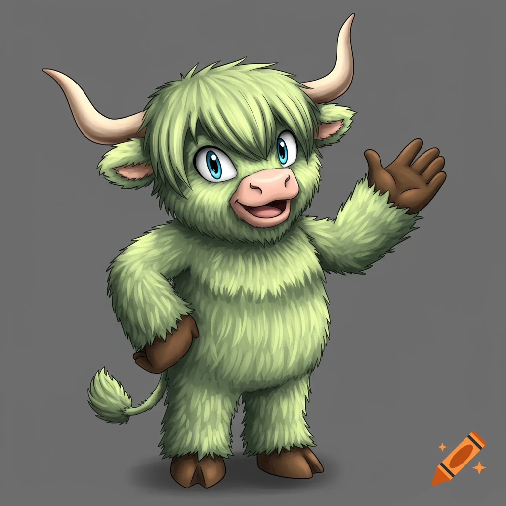 Highland cow Sonic the Hedgehog character on Craiyon