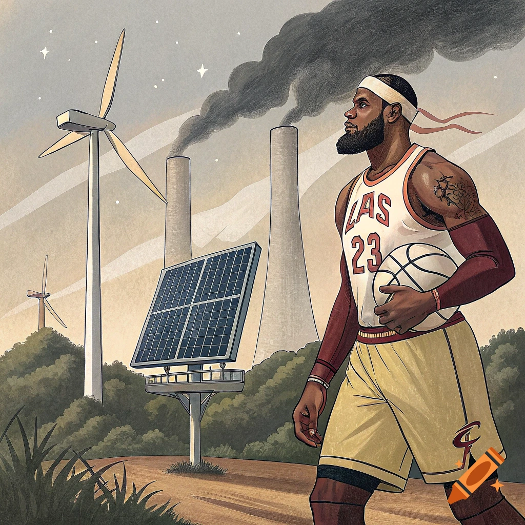 Illustration of a basketball player holding a ball between wind ...