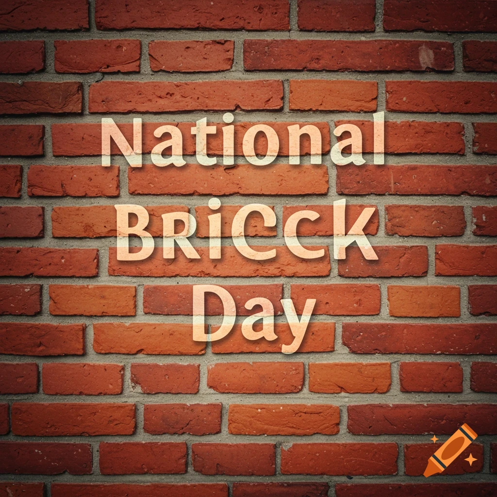 National Brick Day hidden in red brick background on Craiyon
