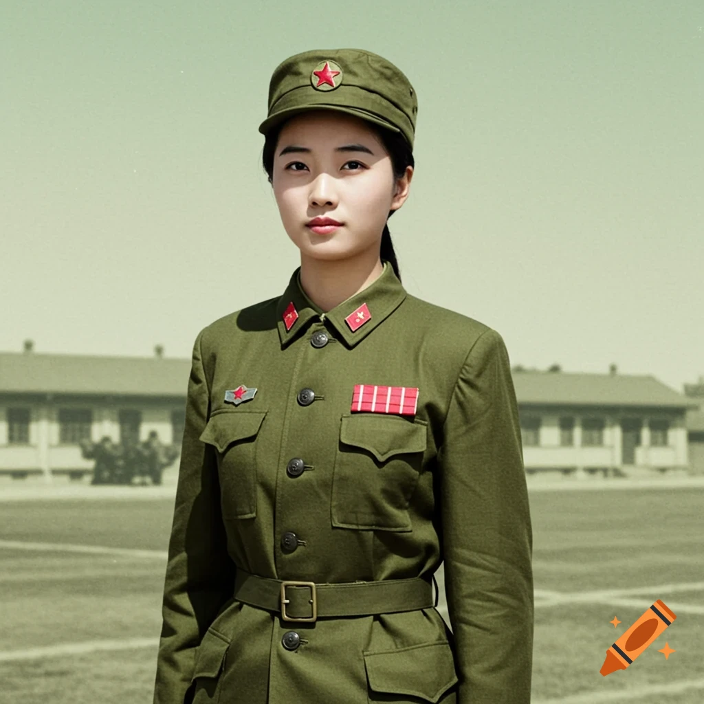 Chinese People's Liberation Army Type 65 military uniform on female ...