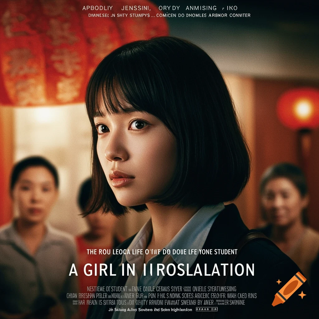 Movie poster for 'A Girl in Translation' depicting a double life as a ...