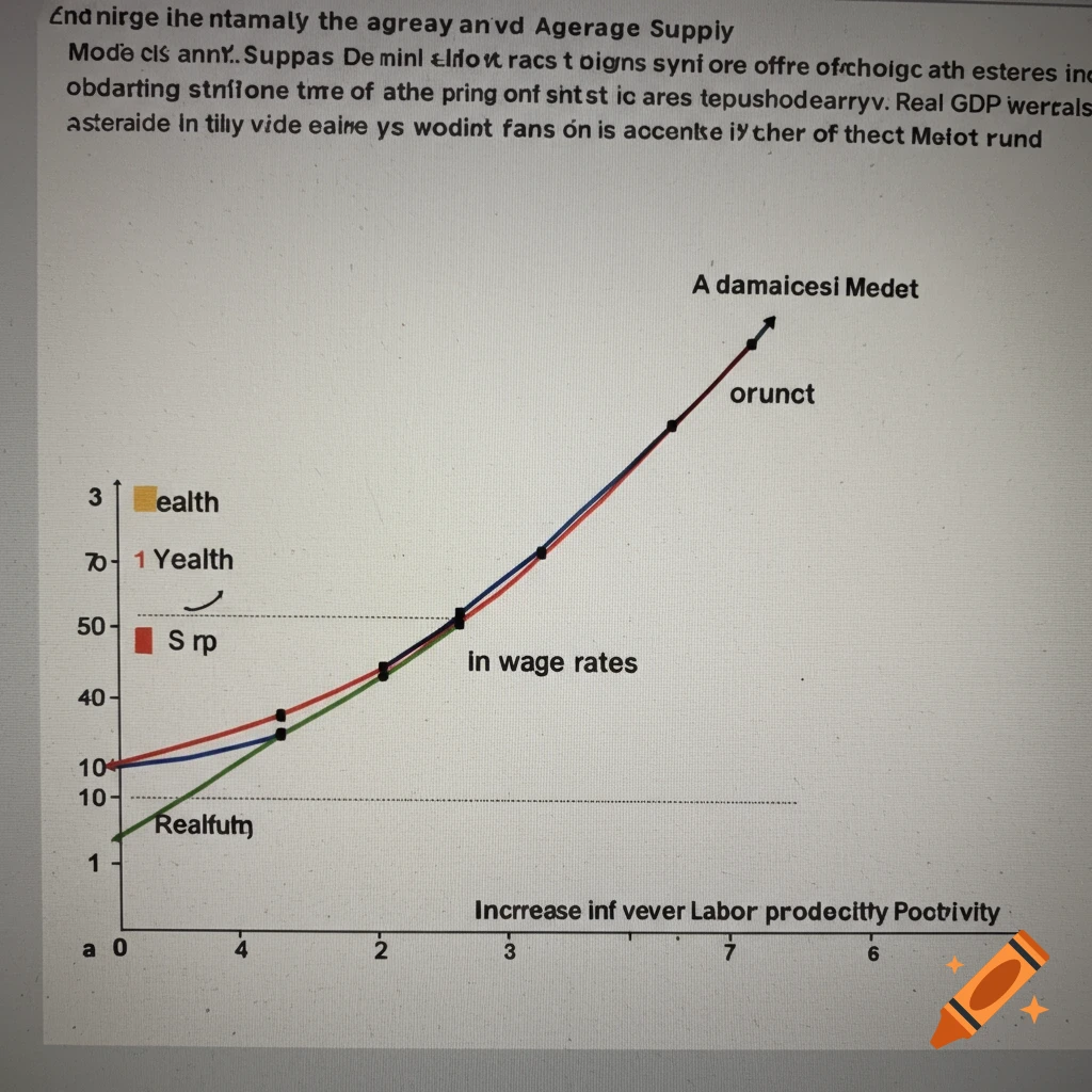 Aggregate supply and demand model diagram on Craiyon