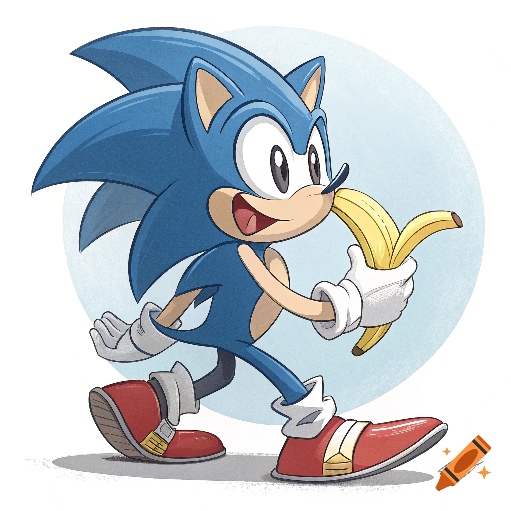 Cartoon of Sonic the Hedgehog and Snorlax sleeping under a tree. on Craiyon