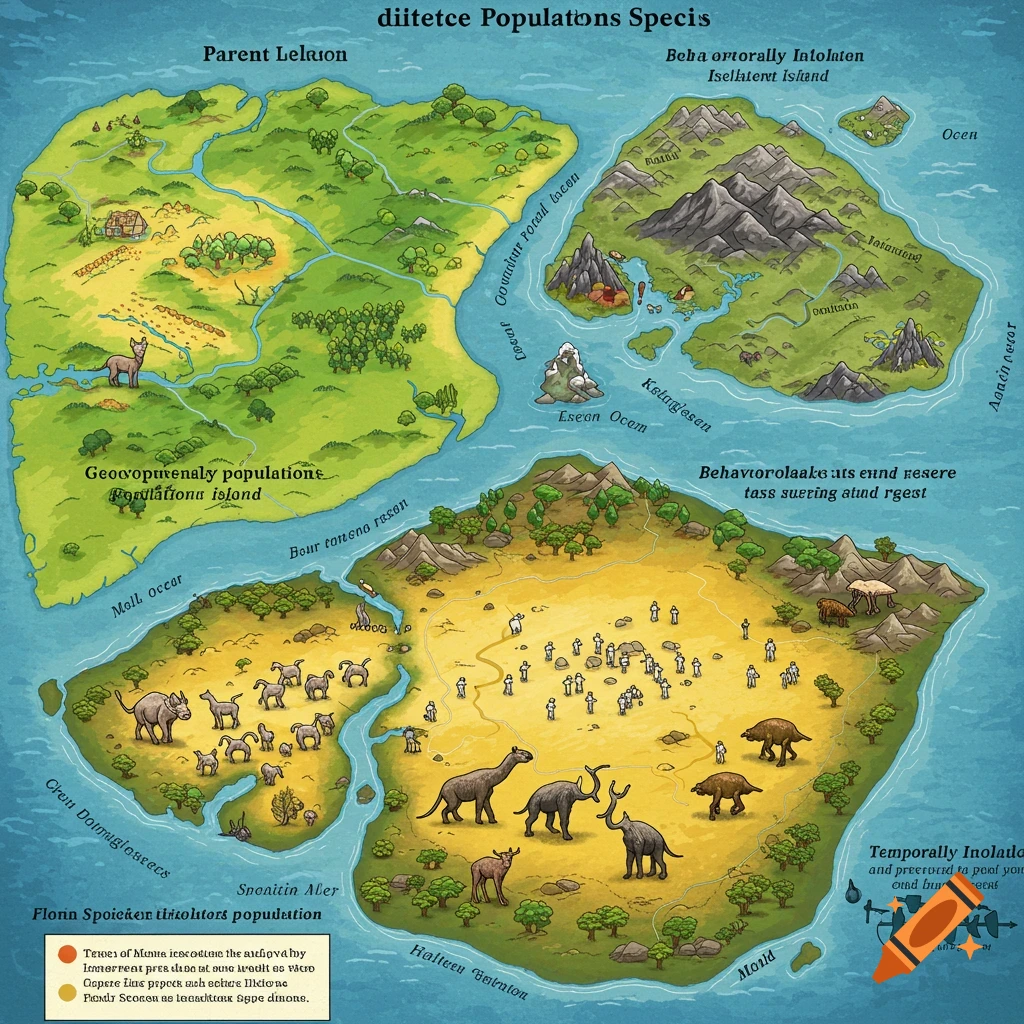 Map illustrating parent, geographically, behaviorally, and temporally ...