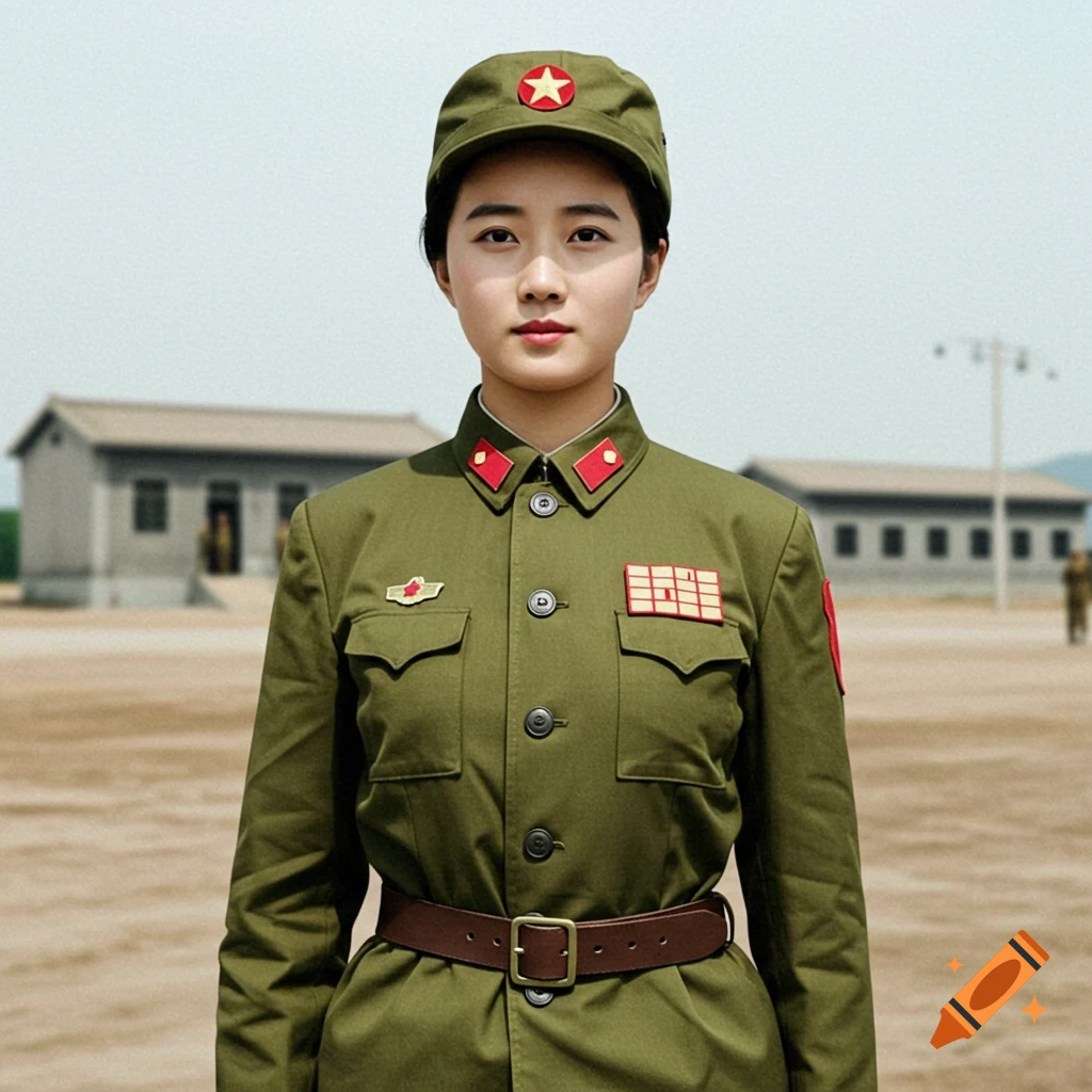 Chinese People's Liberation Army Type 65 military uniform on female ...