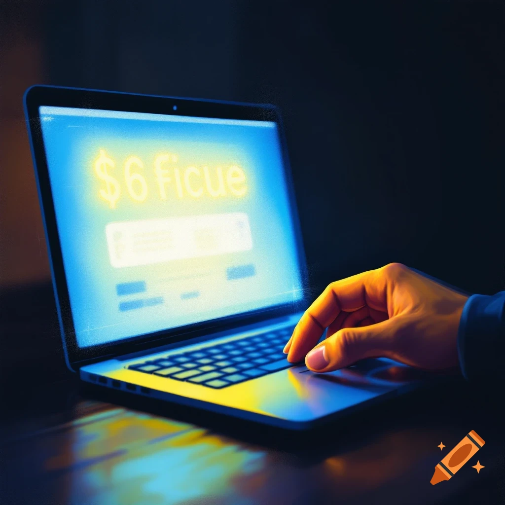 Laptop screen displaying a six-figure paycheck, book cover for 'How I ...