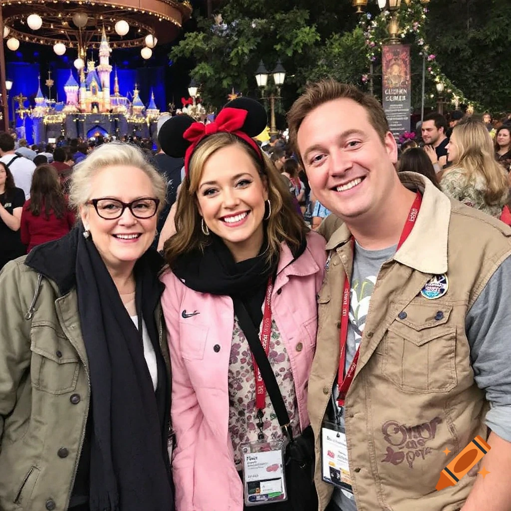 Meryl Streep, Anna Kendrick, and Jo Lo Truglio at Disney World on Craiyon