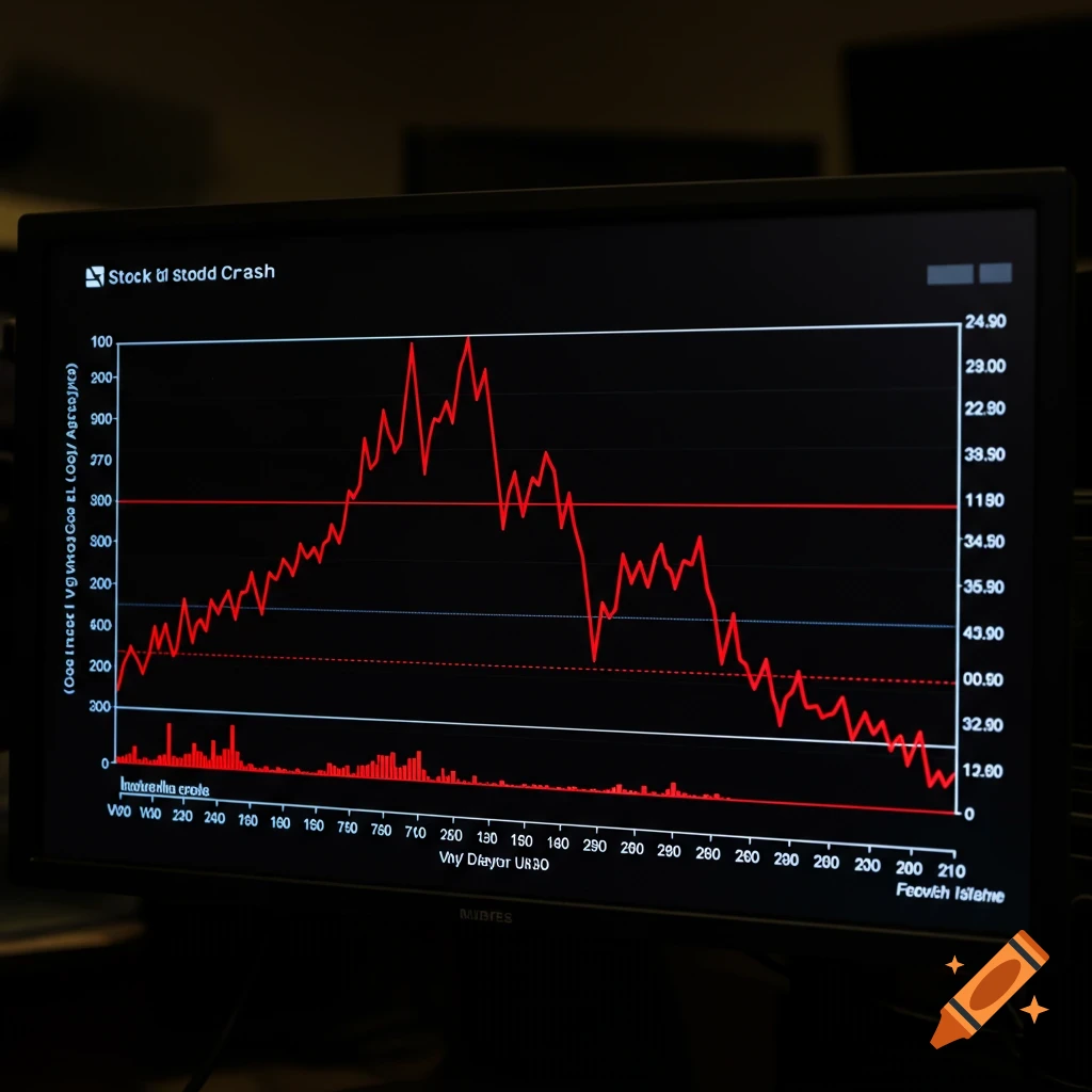 Stock market crash graph on Craiyon