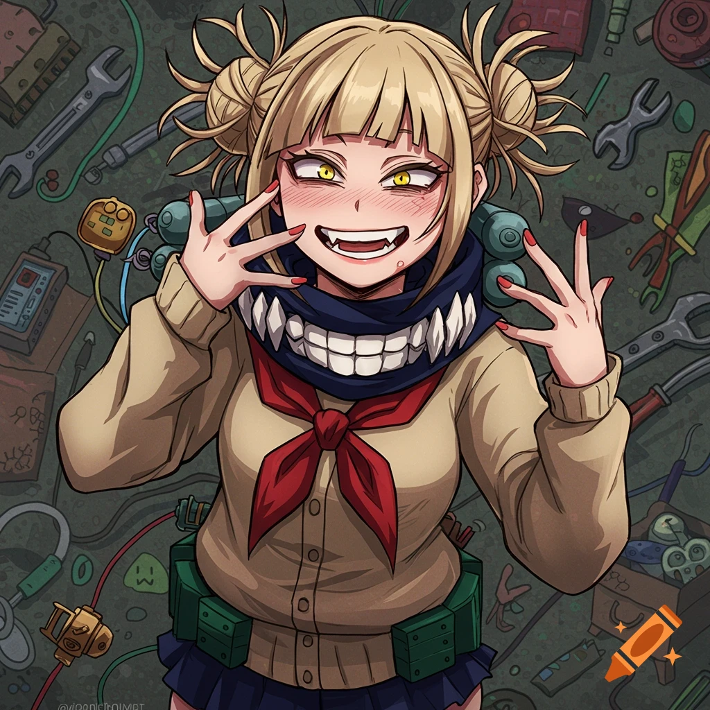 Tsuyu Asui in a pond surrounded by lily pads and water lilies, anime ...