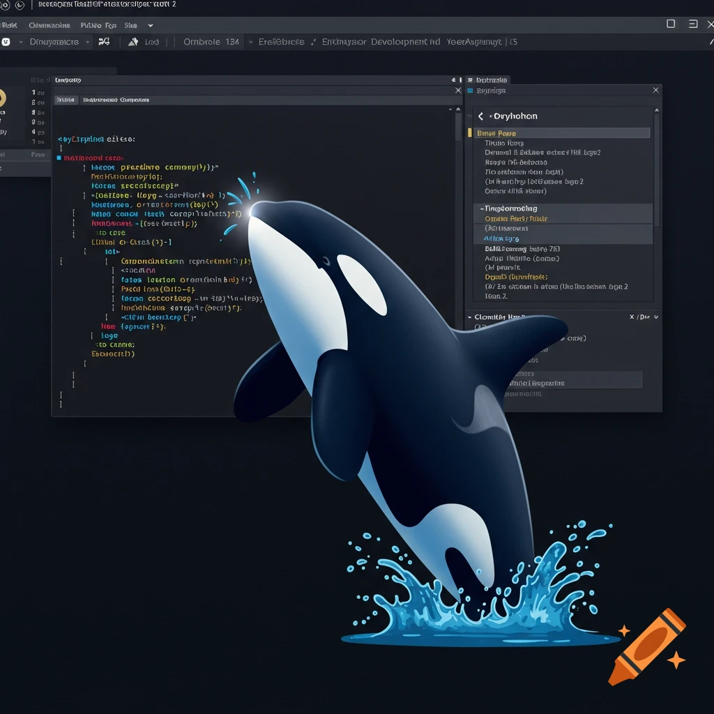 Orca programming Python logo on Craiyon