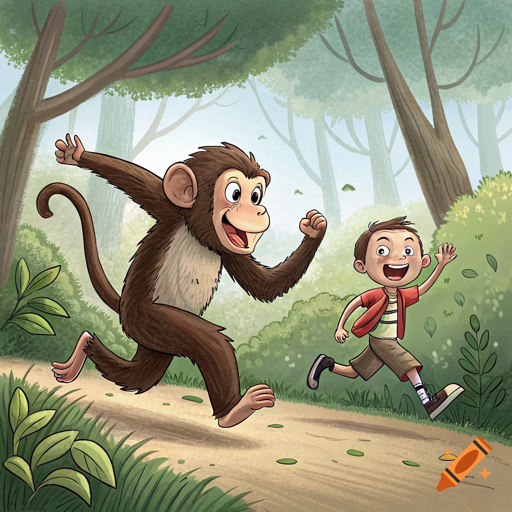 Cartoon logo with giraffe, hippo, monkey, and elephant around text that ...