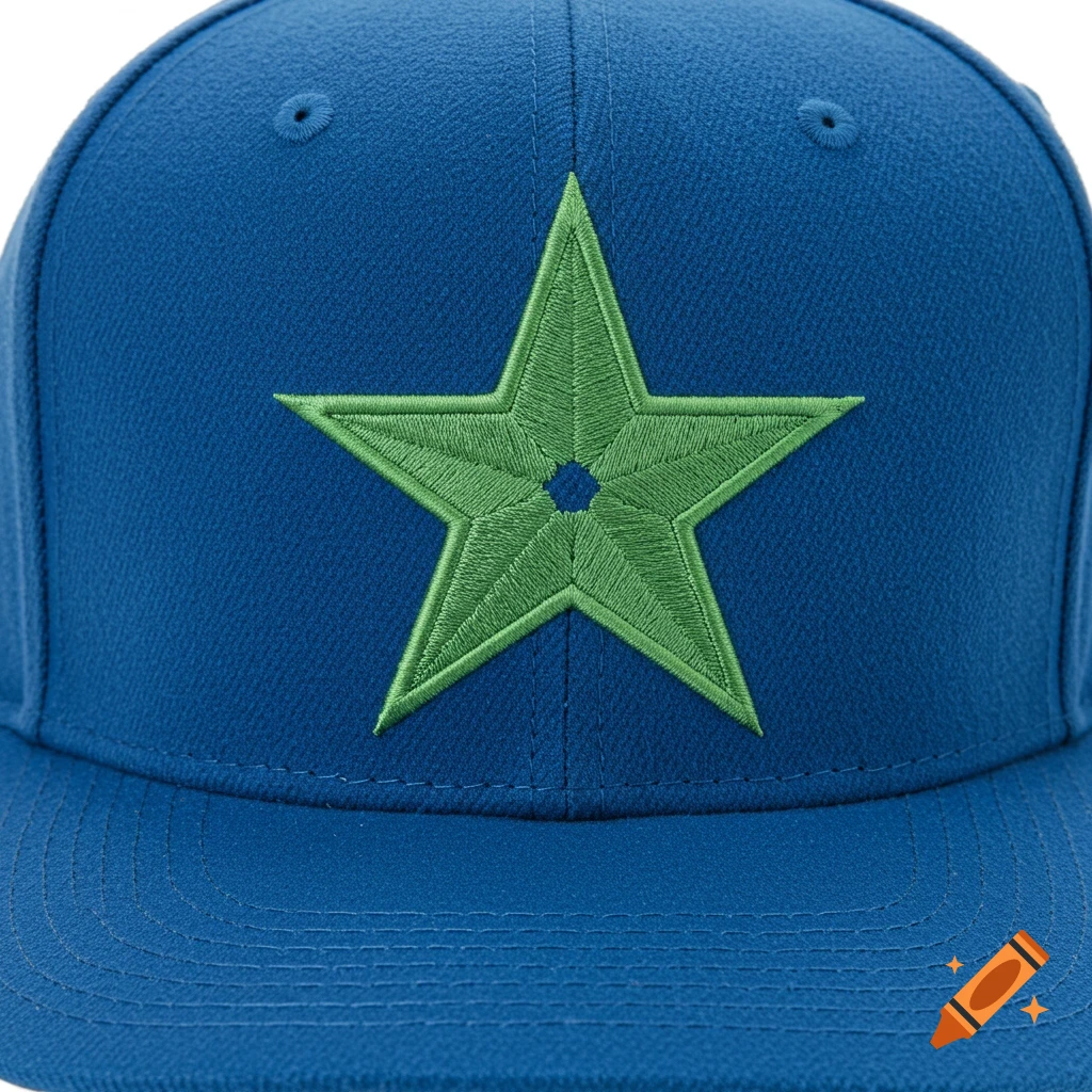 Cap with parrot green star and color code 04471C on Craiyon