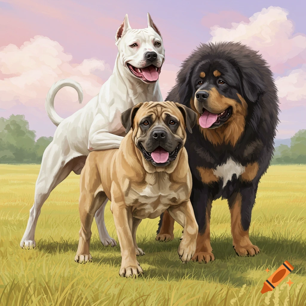 Cartoon scene of two muscular dogs with Indian and Pakistani flag ...