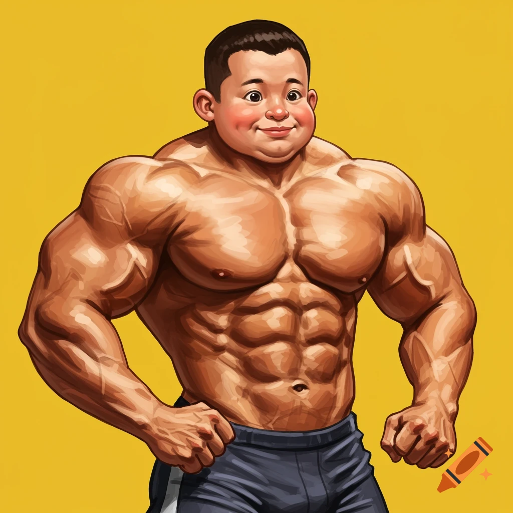 Buff man with baby legs on Craiyon