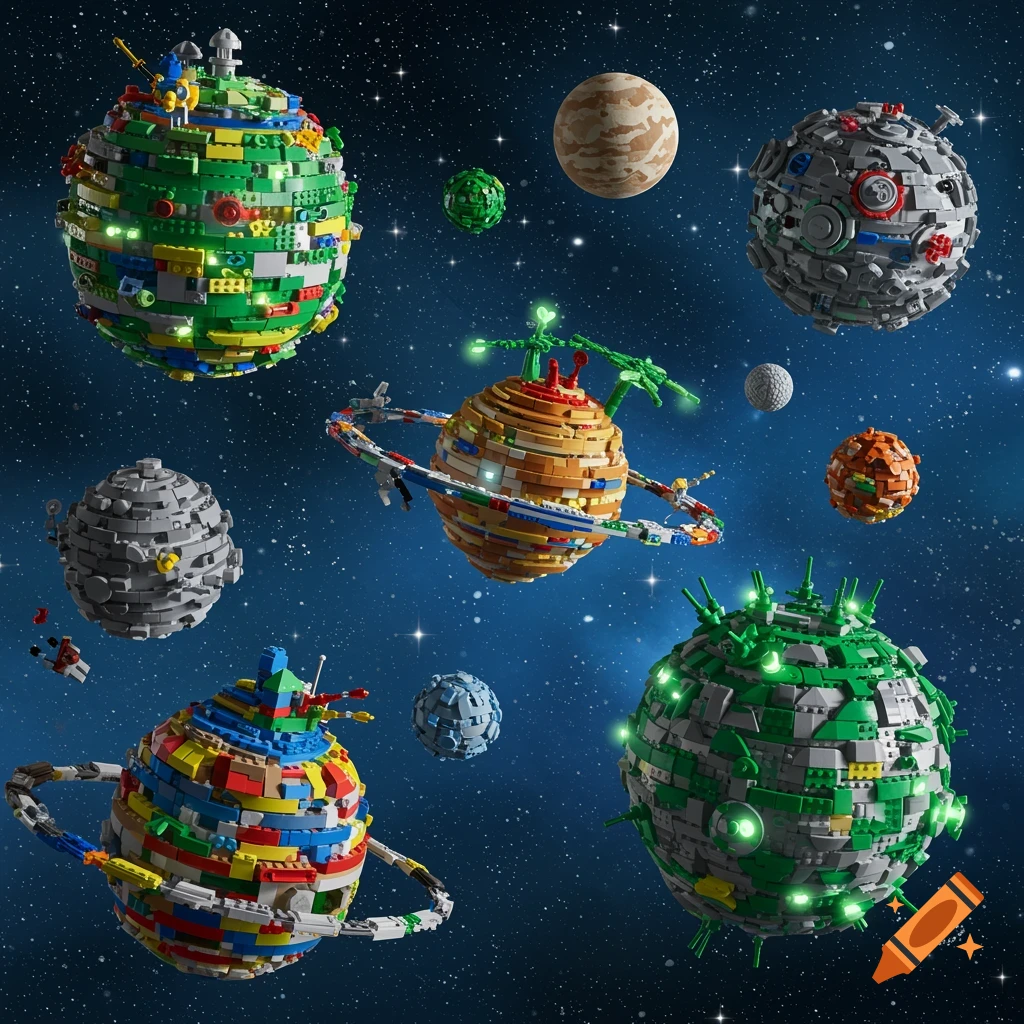 Lego planets on Craiyon