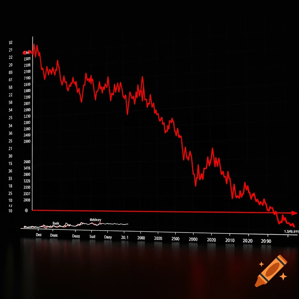 Stock market crash graph on Craiyon