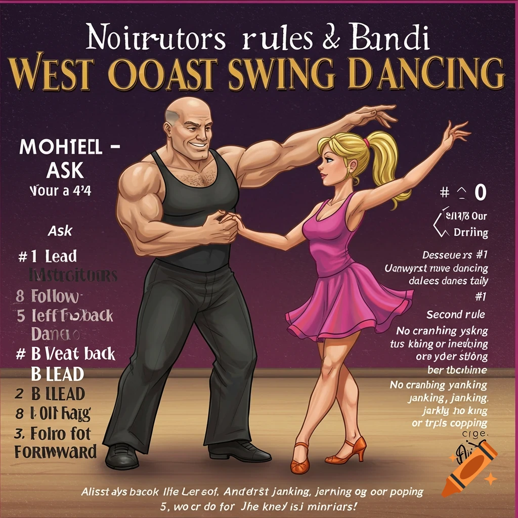 West Coast Swing Dancing poster featuring instructors Michael and ...