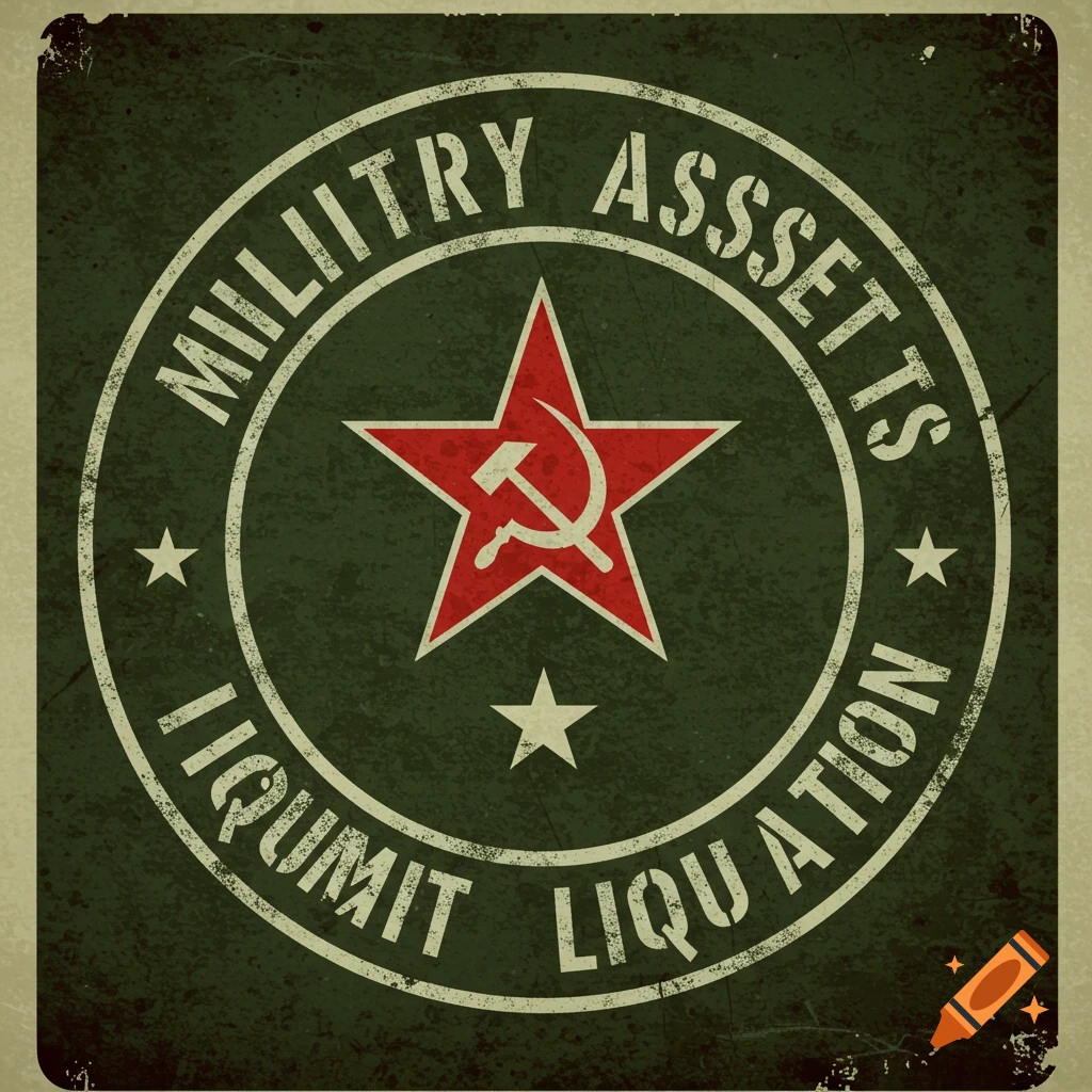 Soviet stencil logo for Military Assets Liquidation company on Craiyon