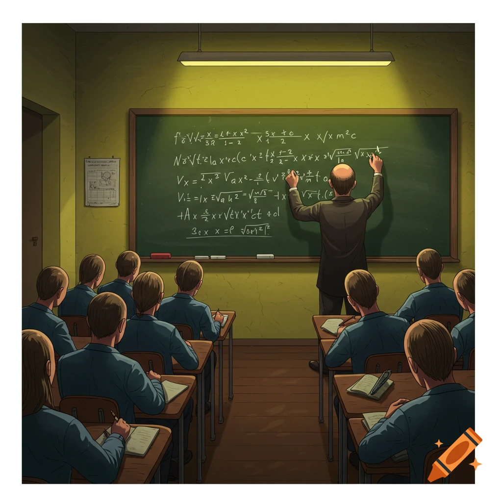 Student hiding phone during test on Craiyon