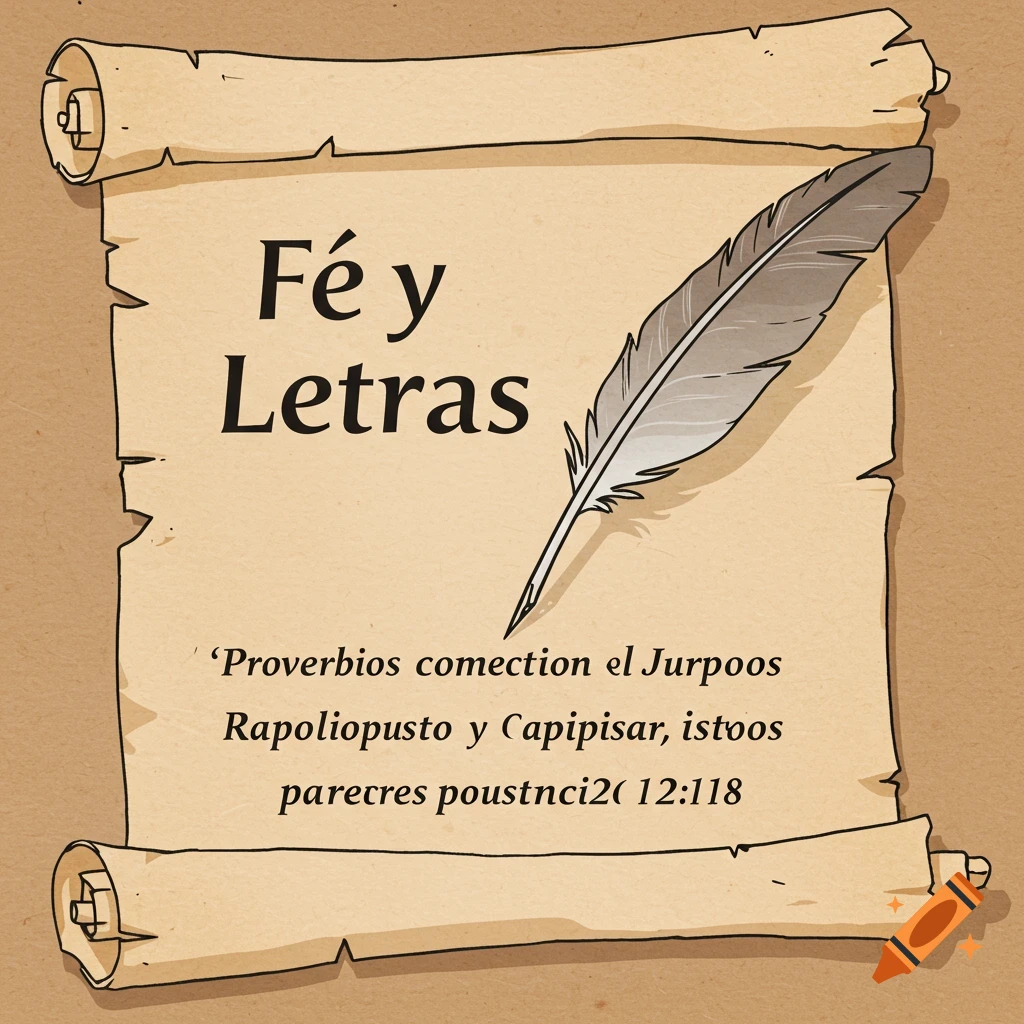 Minimalist vector logo for YouTube channel 'Fe y Letras' featuring a ...