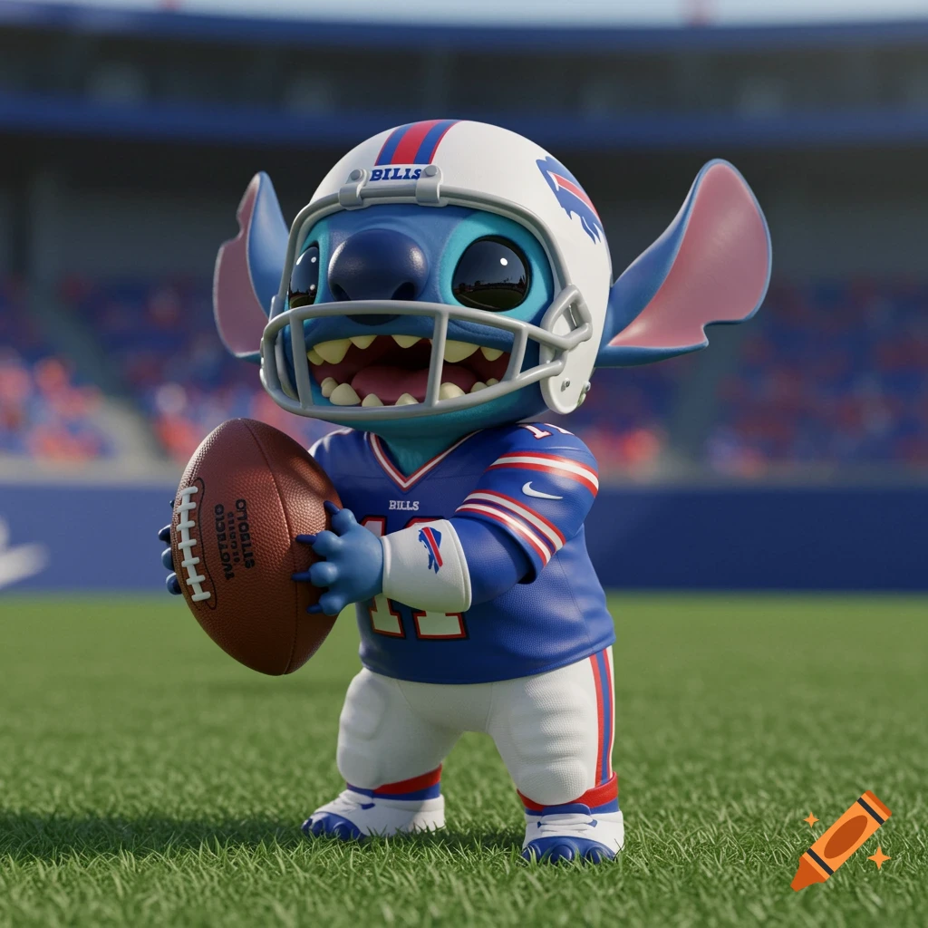 3D animation of Stitch from Lilo and Stitch wearing Buffalo Bills ...