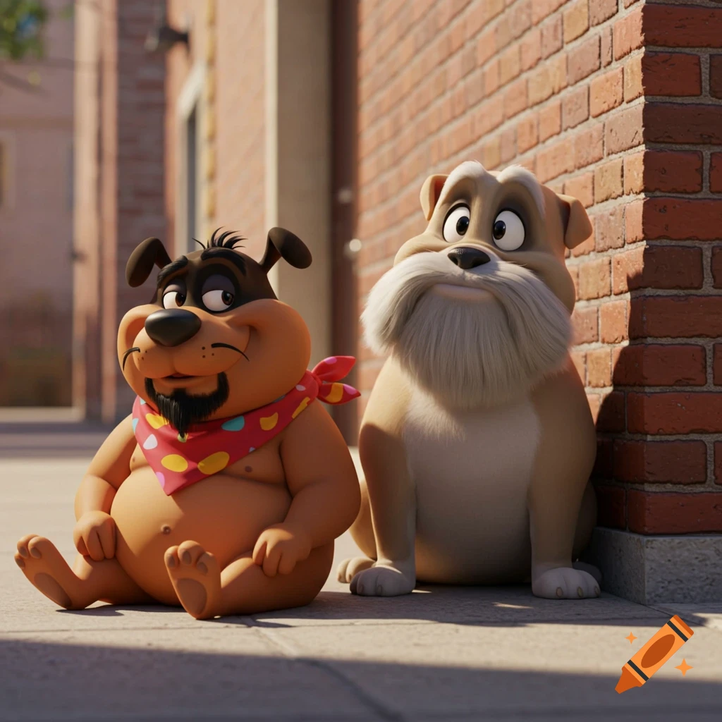 Chester and Spike from Looney Tunes as Hispanic dogs on Craiyon