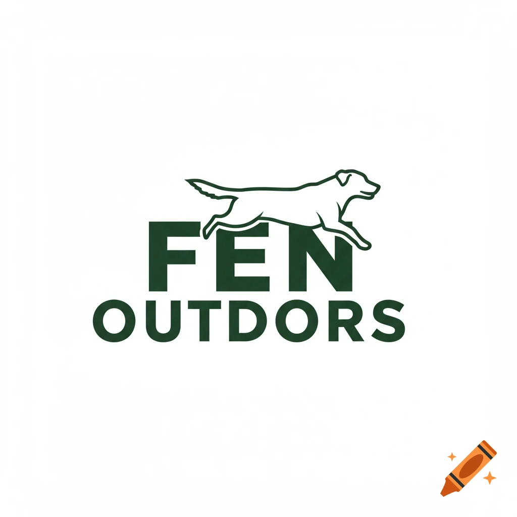A green logo with a jumping dog silhouette above the text 'FEN OUTDOORS ...