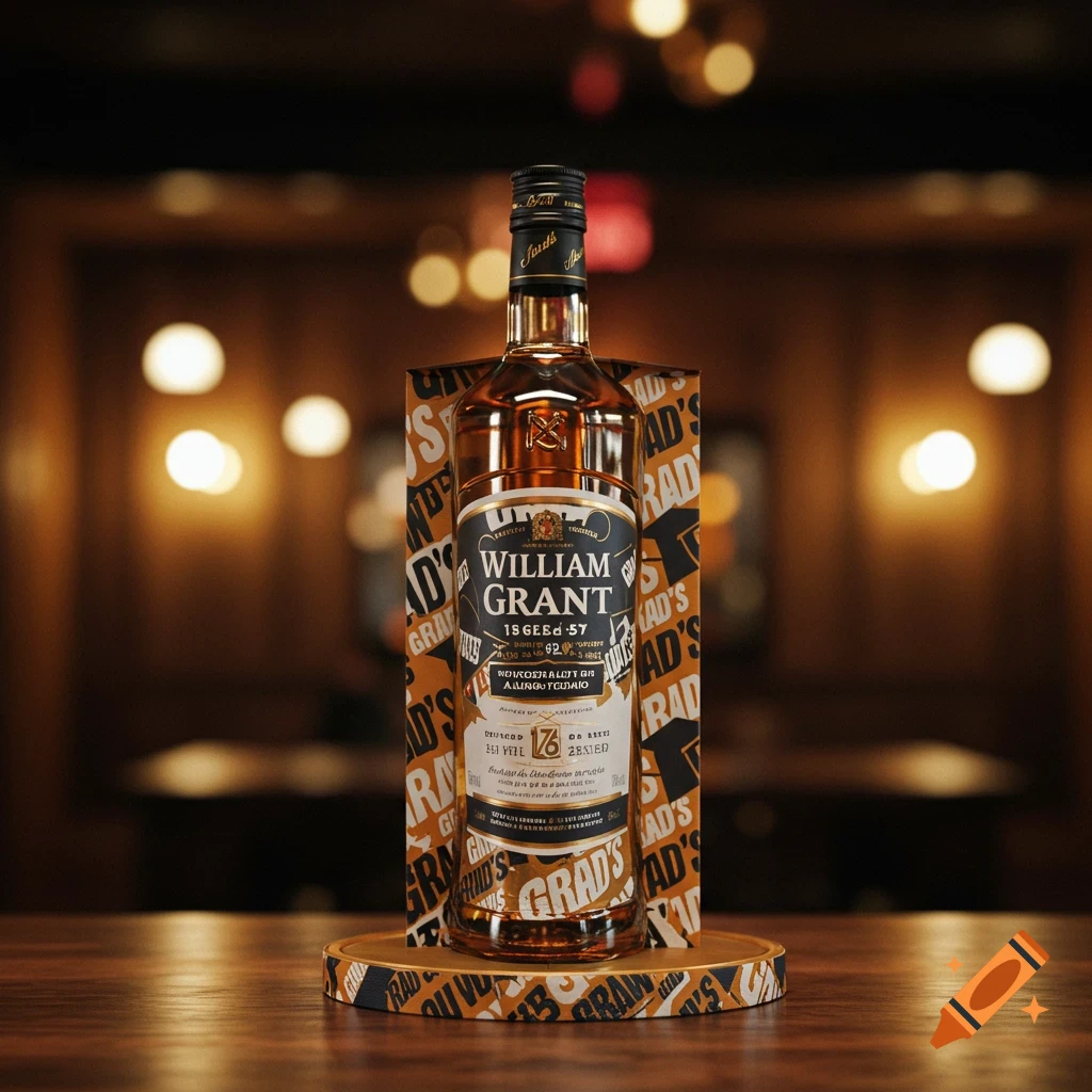 William Grant bottle wrapping display with dad's and grad's theme on ...