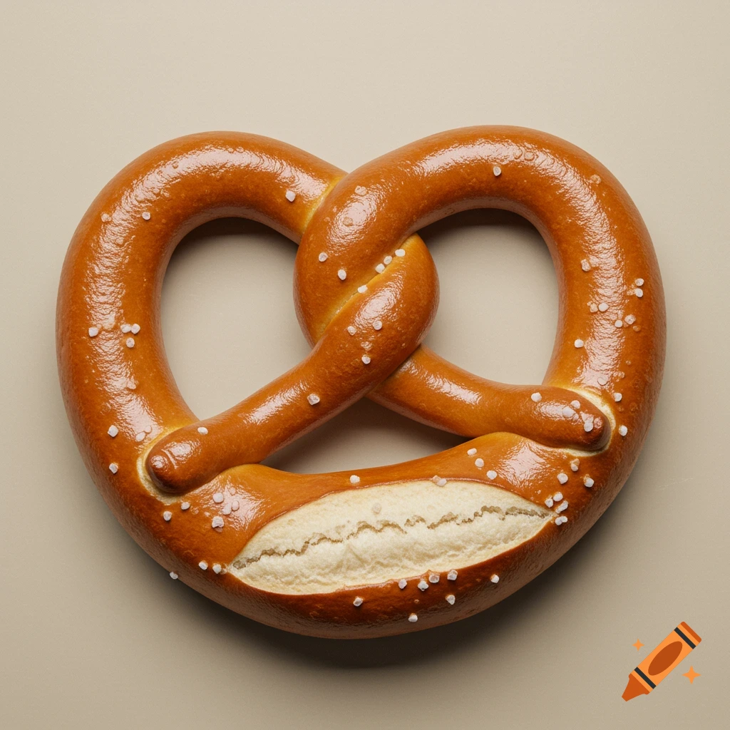 A photorealistic image of a large, salted pretzel. on Craiyon