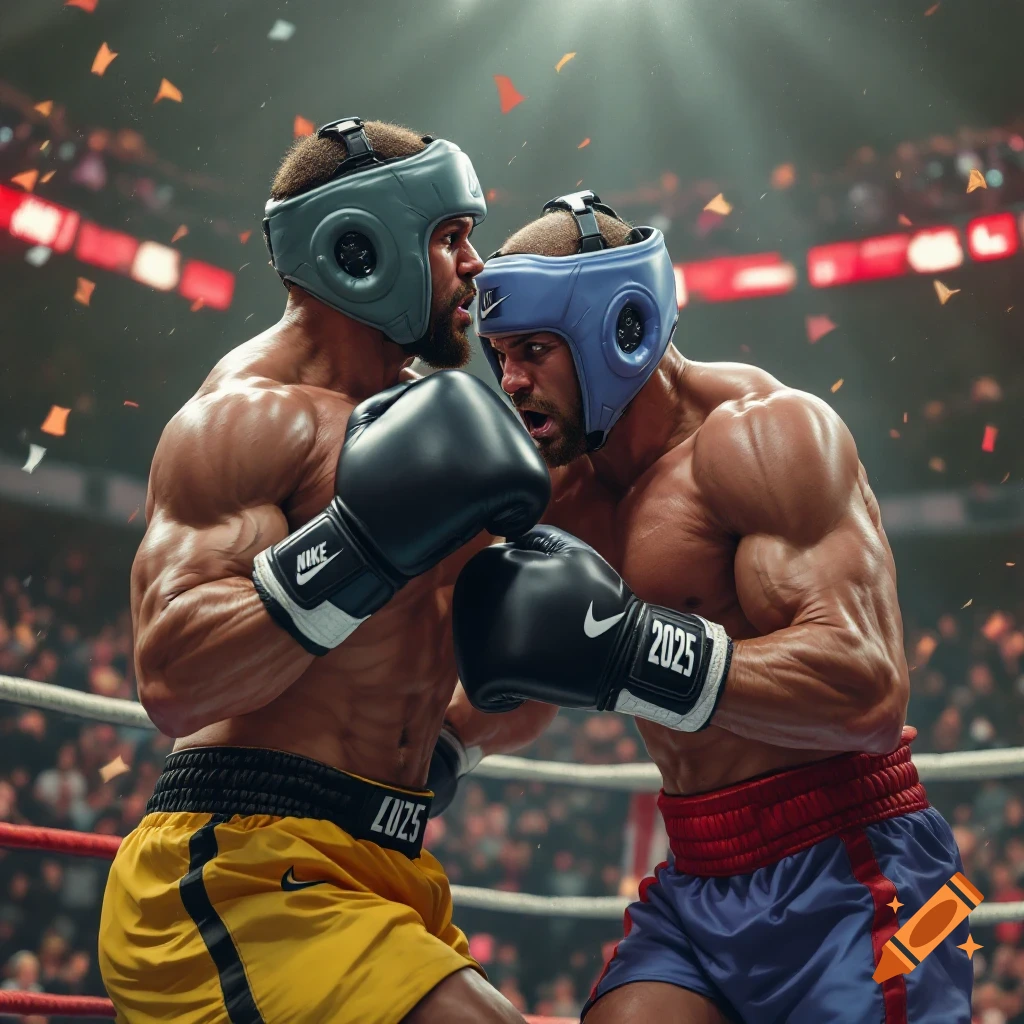 A luchador in a blue and red costume fighting mask. on Craiyon