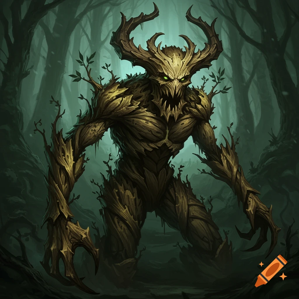 Dark forest trees, suitable for horror stories on Craiyon