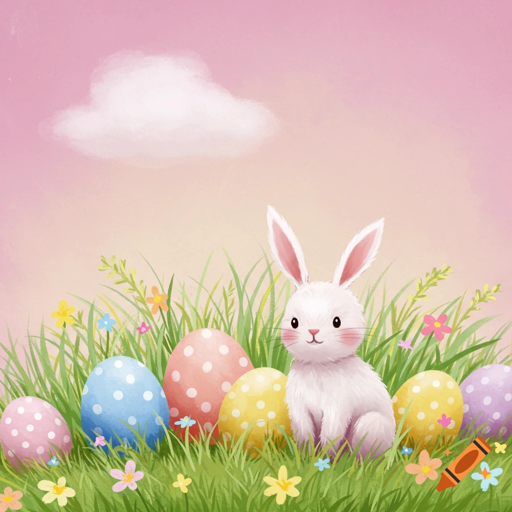 Illustration of a blossom tree with pink and white flowers, green grass ...