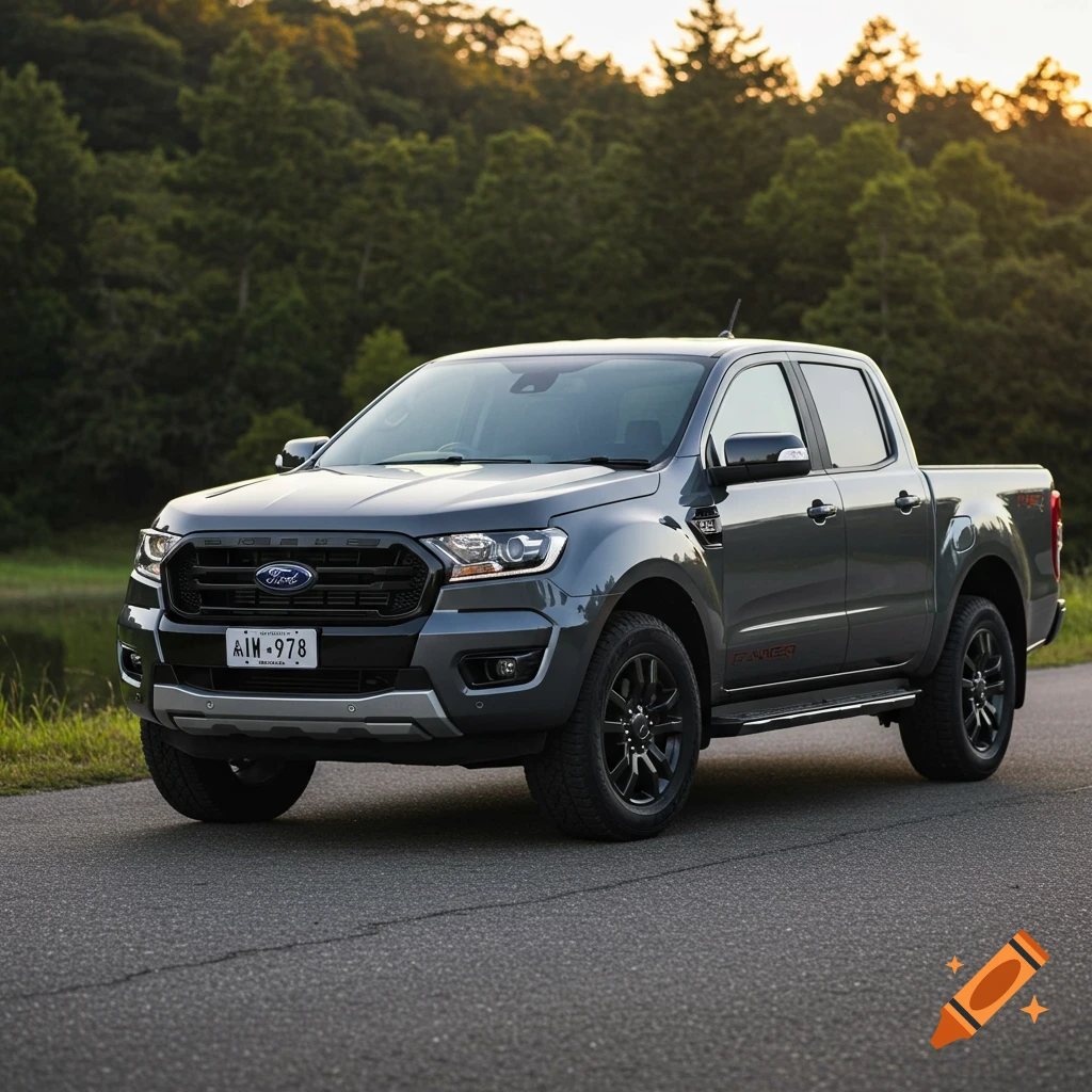 Gray Ford Ranger with black accents on Craiyon