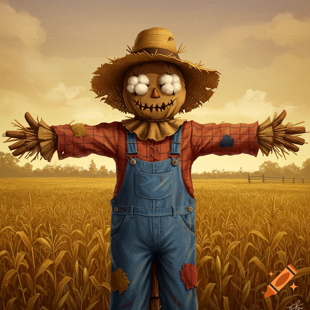 A terrified alien ear of corn with multiple bulging blue eyes and an ...