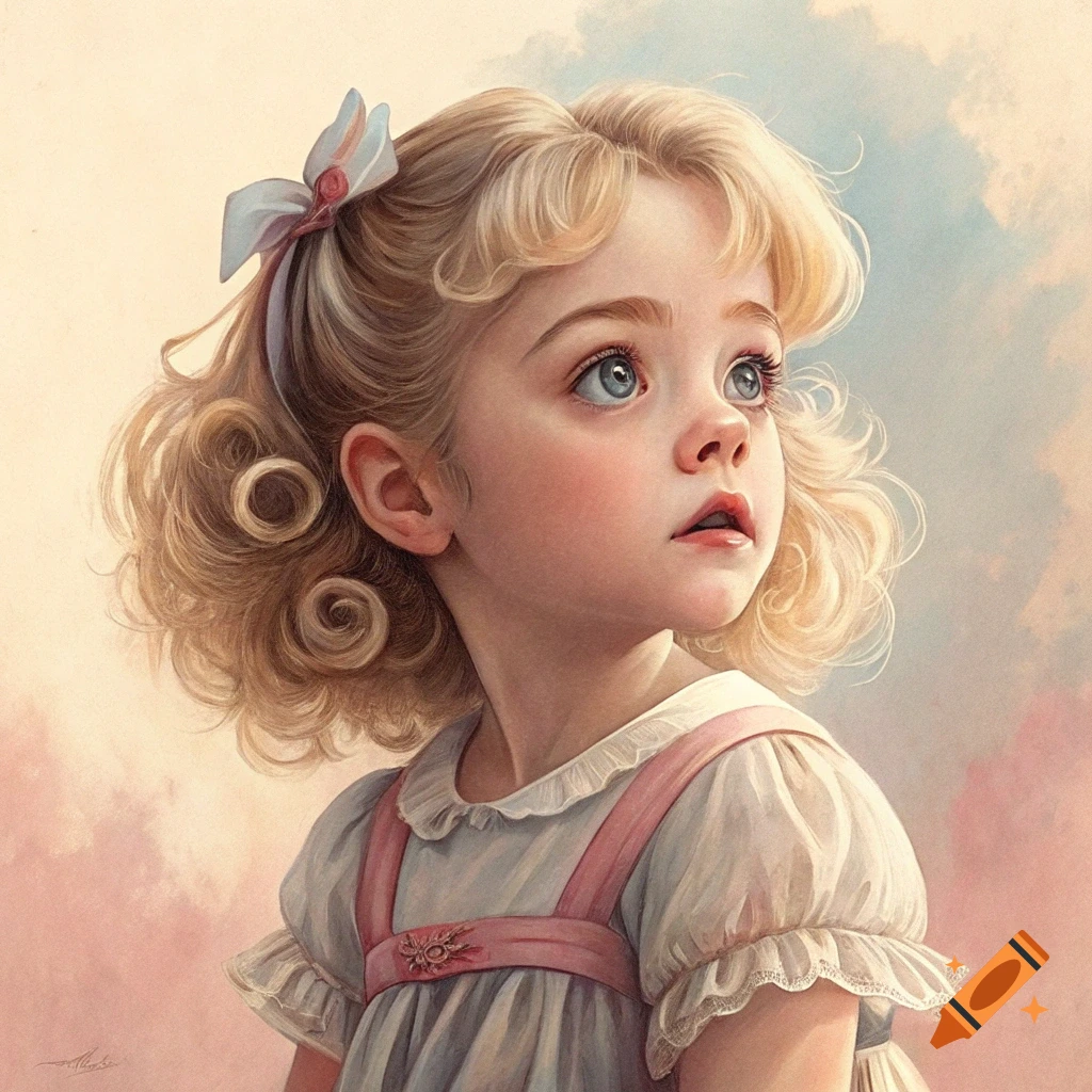 Amanda Seyfried as a 3-year-old child on Craiyon