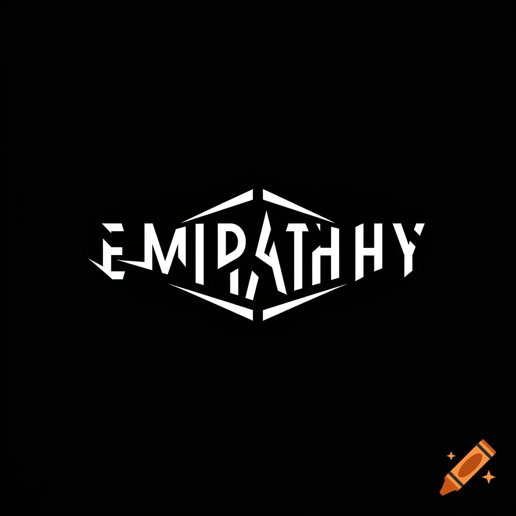 Symmetrical, minimalist logo of the word 'EMPATHY' readable forwards ...
