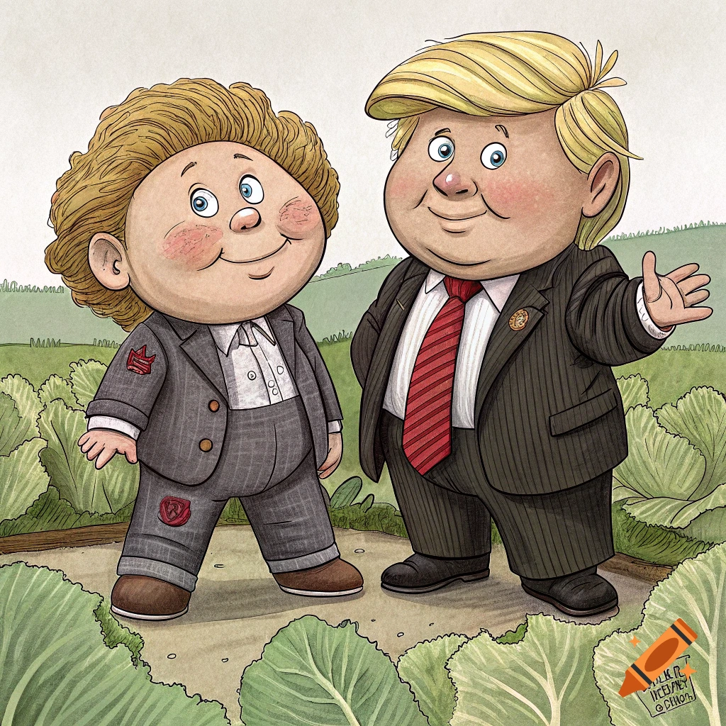 Donald Trump and JD Vance posed like Cabbage Patch Kids dolls on Craiyon