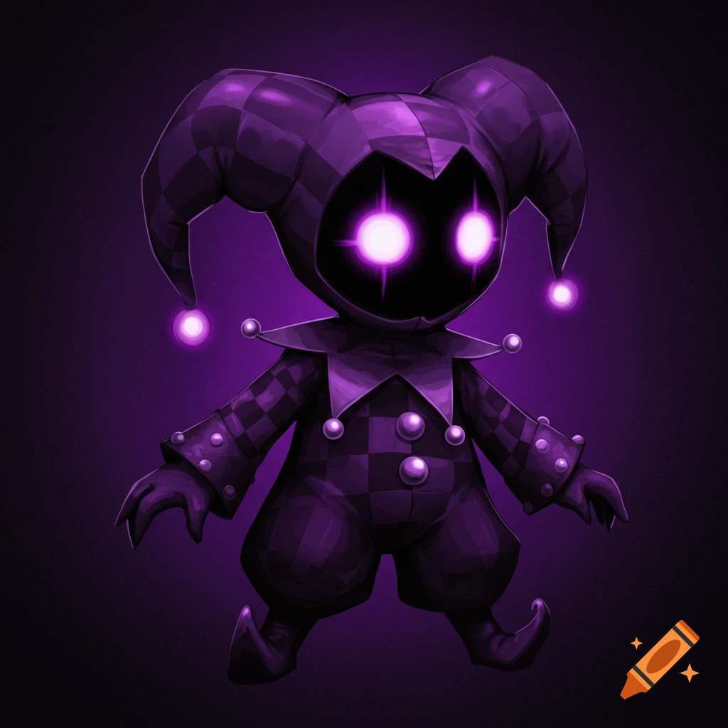 Void Jester with purple and black checker pattern and toothy grin on ...